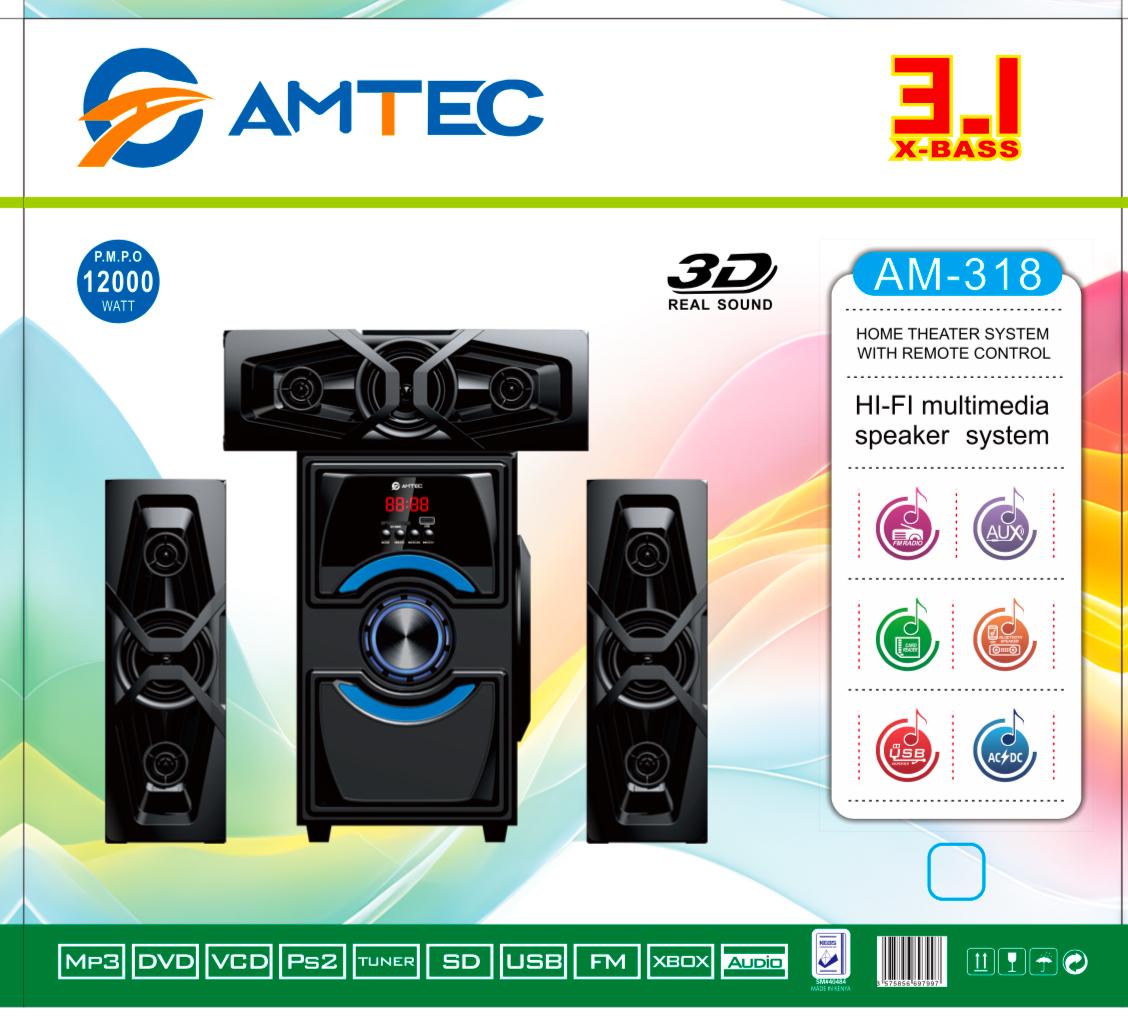 Amtec AM-318 3.1CH Bluetooth Woofer Home Theater System | Digital Store ...