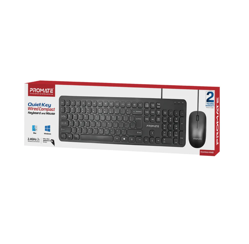 Promate Quiet Wired Compact KeyBoard & Mouse |Digital Store |Nairobi, Kenya