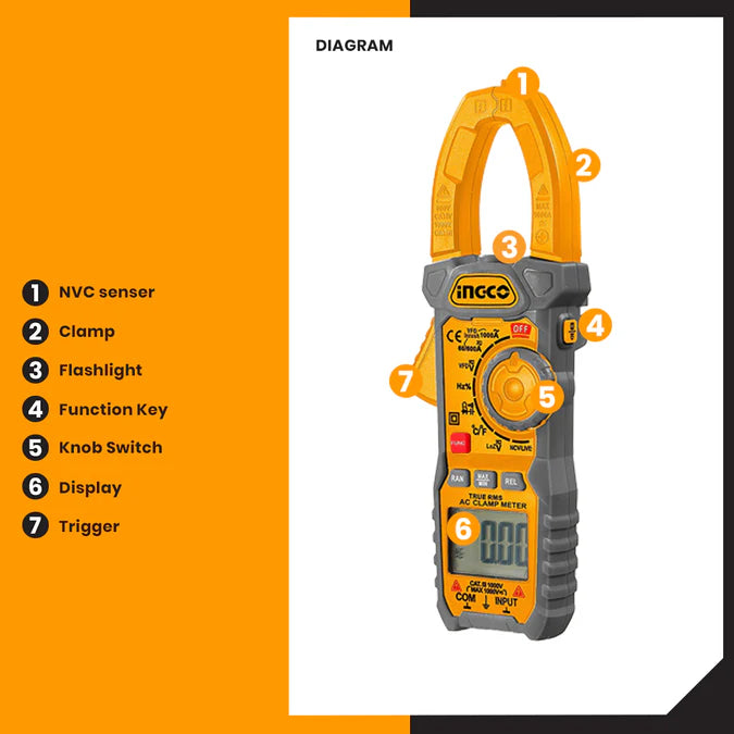 Ingco DCM100014 AC Digital Clamp Meter | Digital Store | Nairobi, Kenya