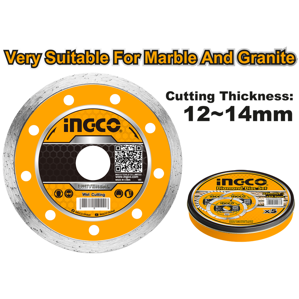 Ingco DMD021802M Diamond Disc Set 180mm (7") x 22.2mm | Digital Store ...