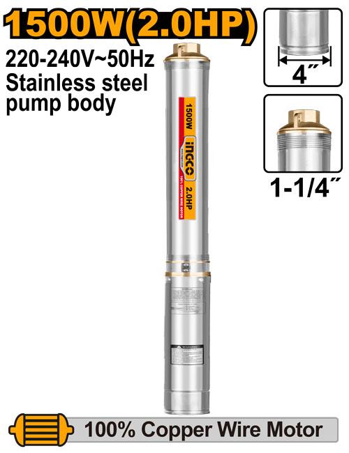 Ingco DWP15001-5 4" Submersible Deep Well Pump 1500W 2HP | Digital ...