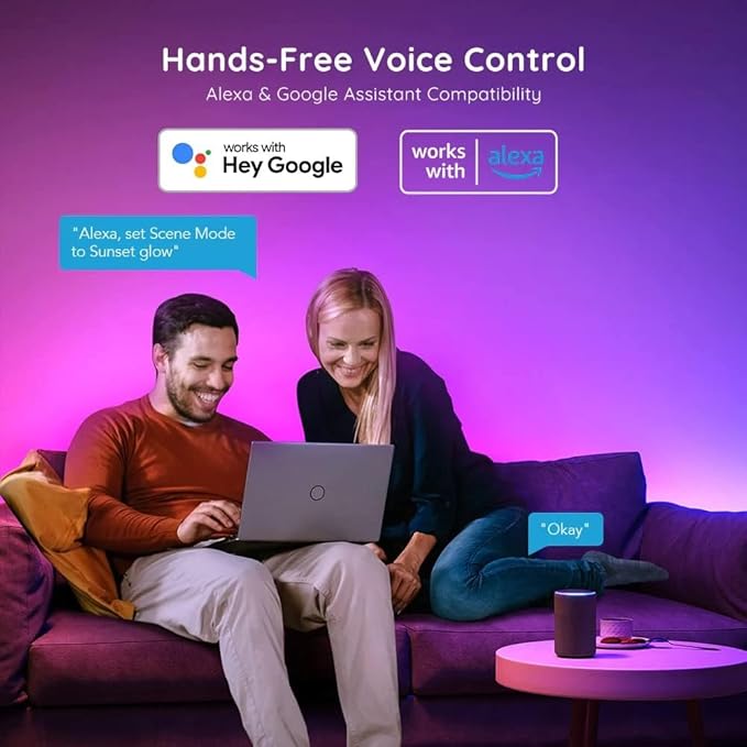 Govee RGBIC Basic Wi-Fi + Bluetooth LED Strip Lights (10 Meter ...