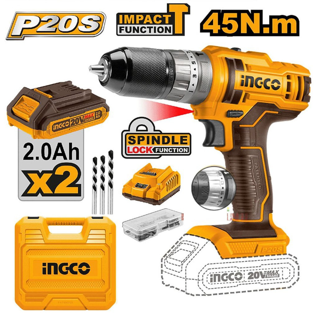 Ingco CIDLI201452 Lithium-Ion Impact Drill 20V | Digital Store | Nairobi, Kenya