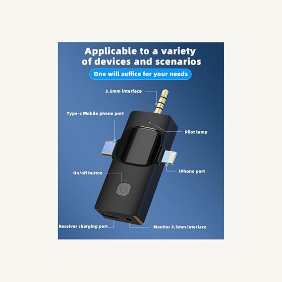 K15 wireless mic double Microphone for iPhone, Android, Tablet ...