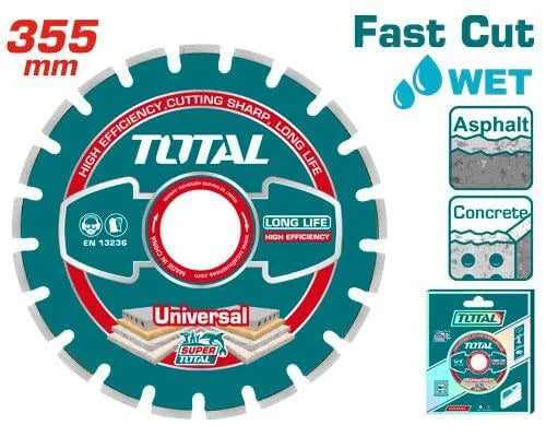 TOTAL TAC2113551 Diamond Cutting Disc for Asphalt & Concrete 355mm ...