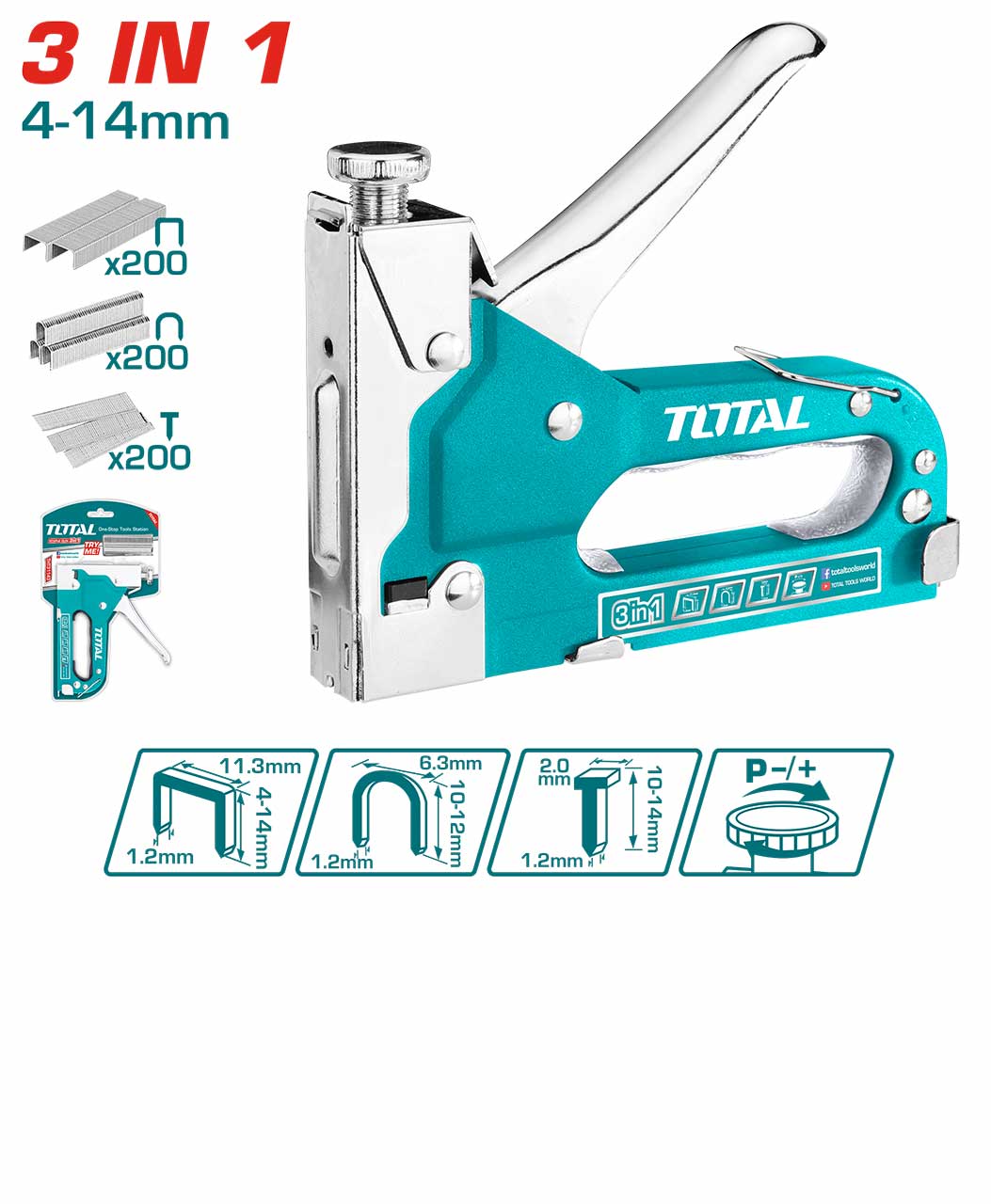 TOTAL THT31143 3 in 1 Staple Gun | Digital Store | Nairobi, Kenya