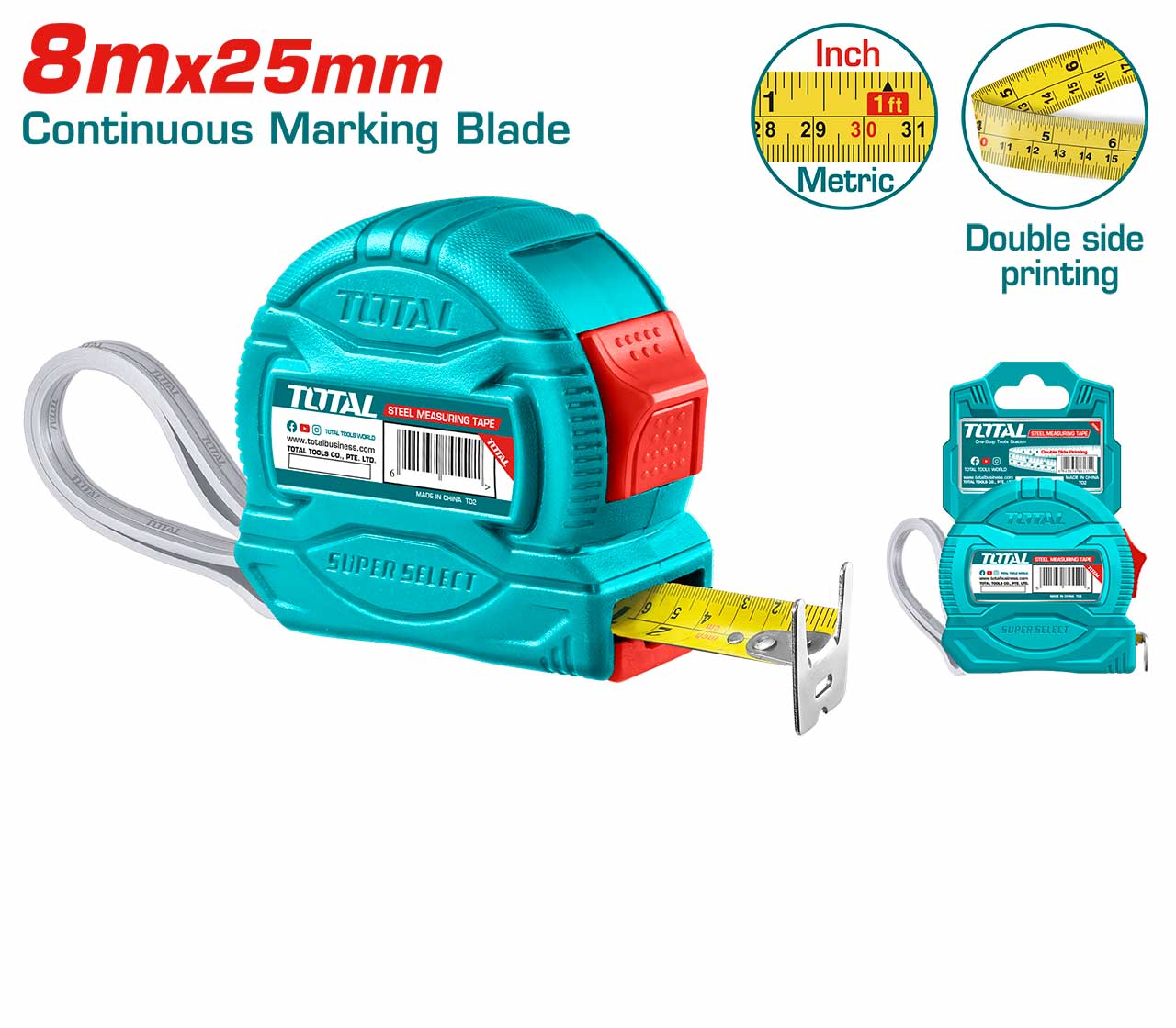 TOTAL TMT34825 Steel Measuring Tape | Digital Store | Nairobi, Kenya