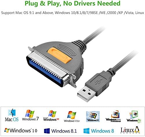 UGREEN USB to IEEE1284 CN36 Parallel Printer Cable Adapter (30228 ...