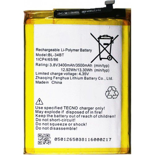 Tecno Spark 2 Replacement Battery (BL-34BT) | Digital Store | Nairobi ...