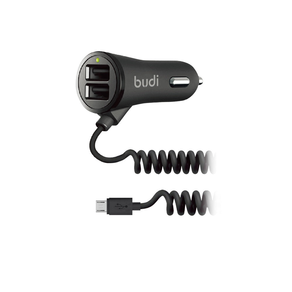 Budi Double USB Coiled Car Charger - USB Connector | Digital Store ...